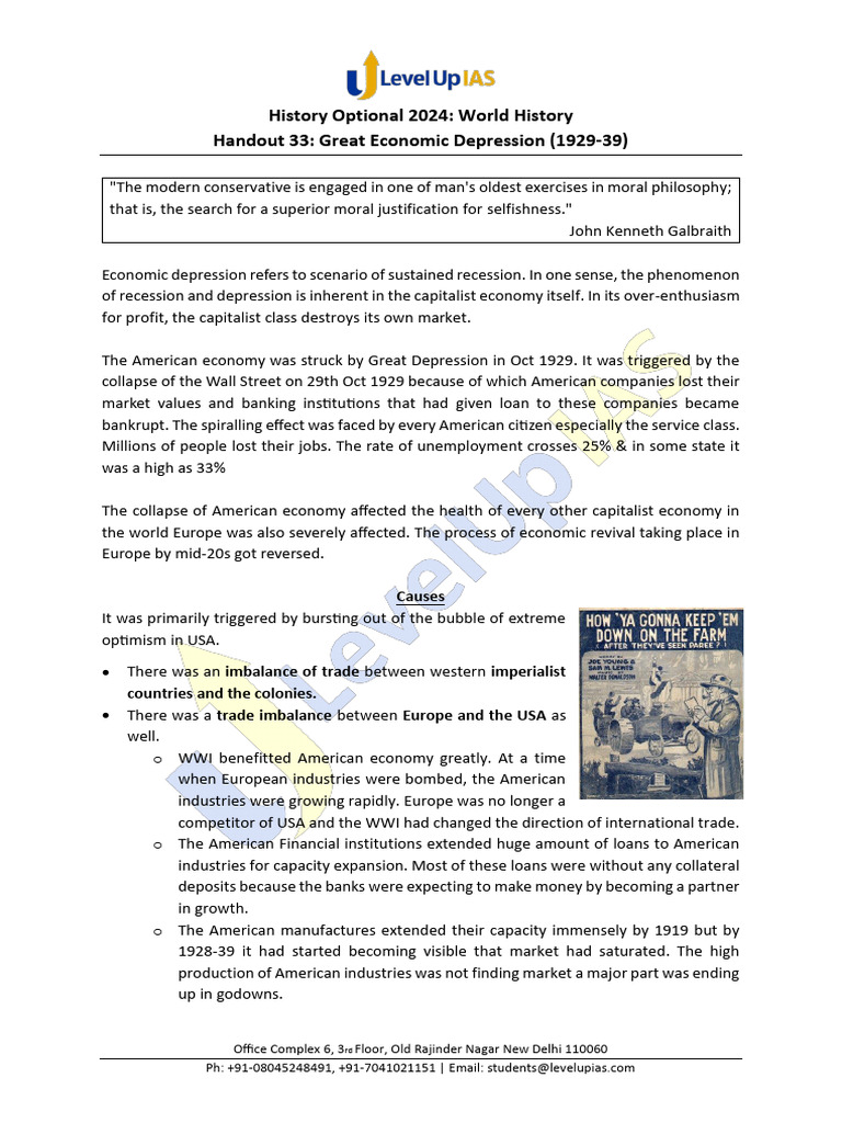 (Study Material) (2024!06!24) Handout 33 Great Depressio | PDF | New ...