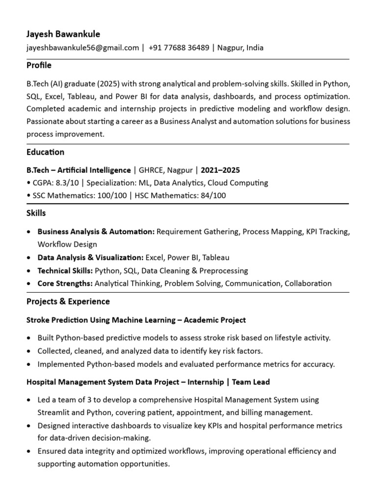 Business Analyst 25 | PDF