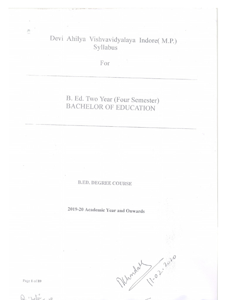 B.ed Syllabus | PDF