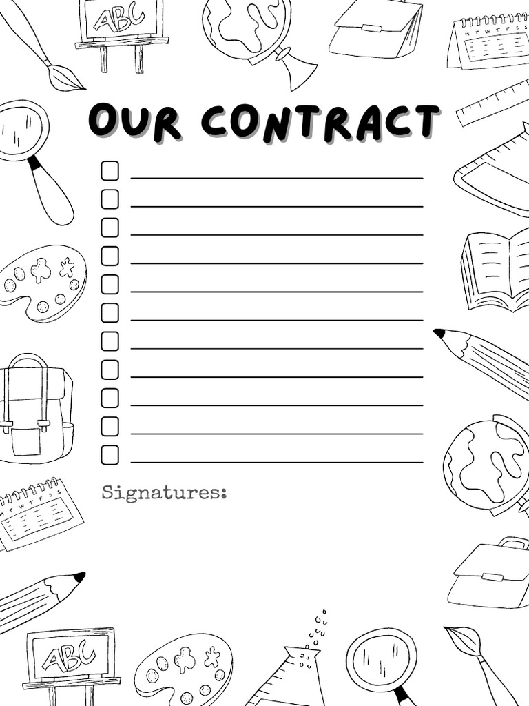 Black and White Simple School Blank A4 Page Border | PDF