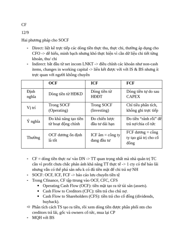 Ocf Icf FCF | PDF