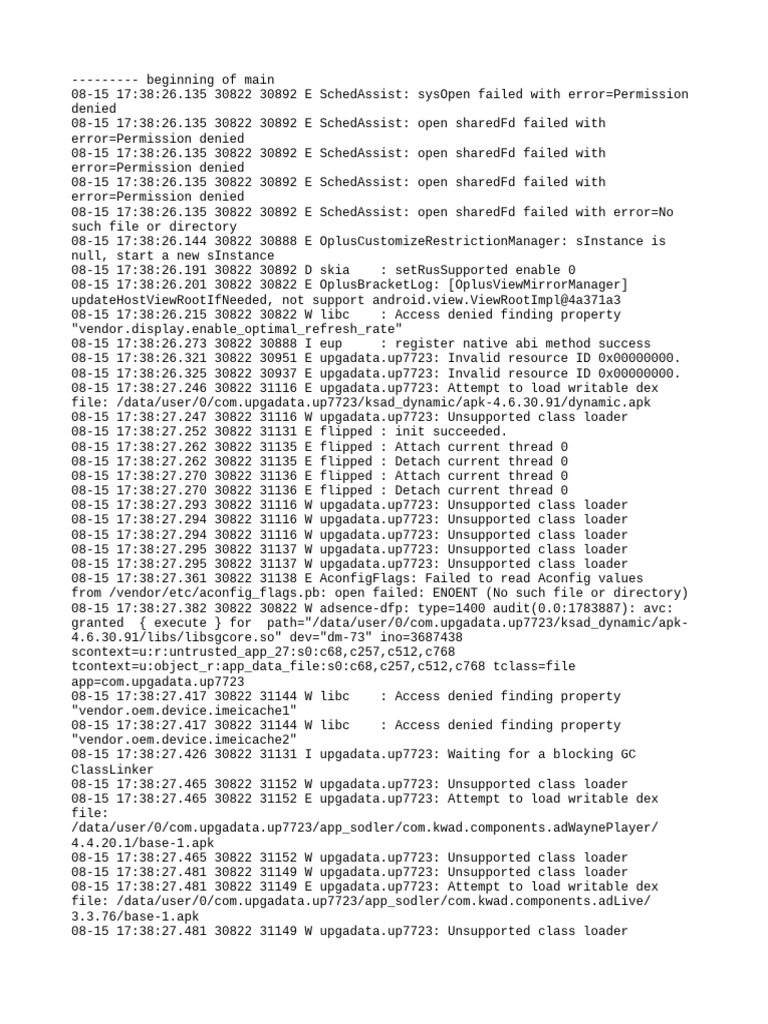 Com - Upgadata.up7723 Logcat | PDF | Computer File | System Software