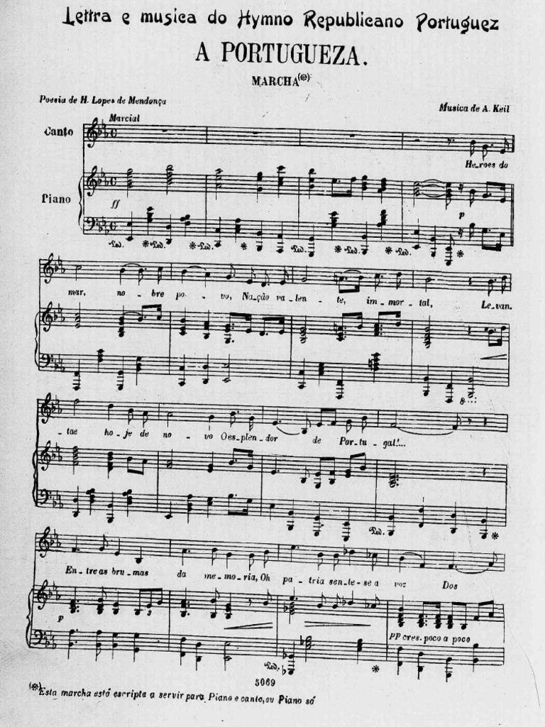 Letra do Hino Nacional de Portugal | PDF