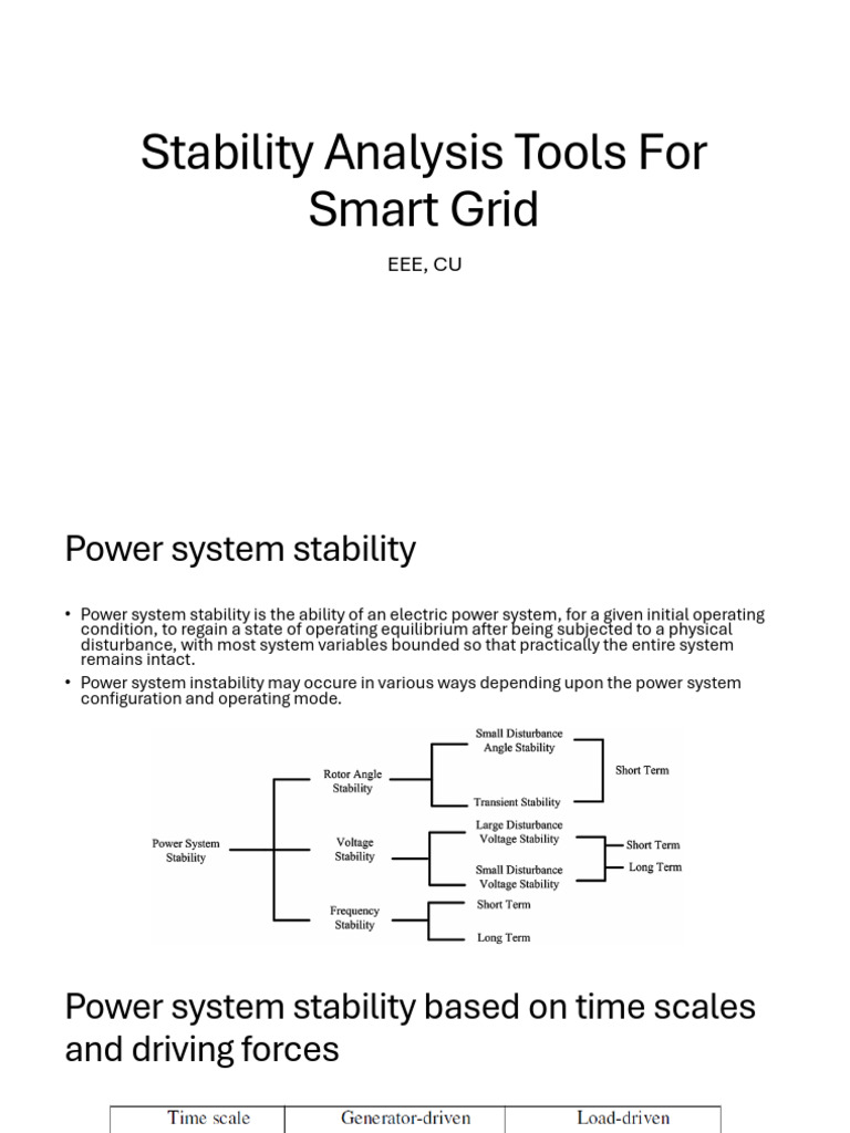 Lectures Stability Analysis Tools and Energy Management System For Smart Grid | PDF | Stability ...