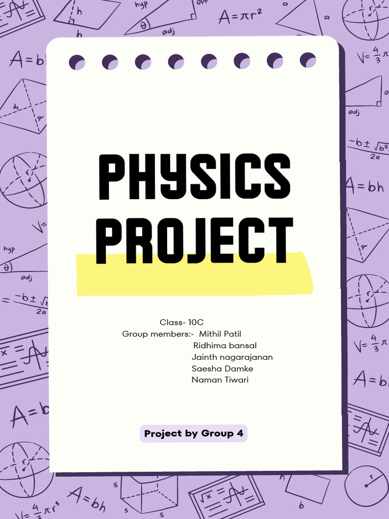 Purple and White Scribble Science Project Cover A4 Document | PDF