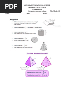 Year 8 Area and Volume Revision Worksheet | PDF | Area | Volume