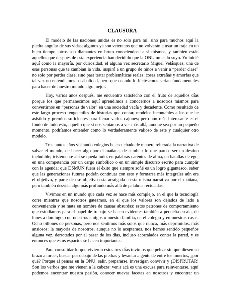 Discurso Onu | PDF