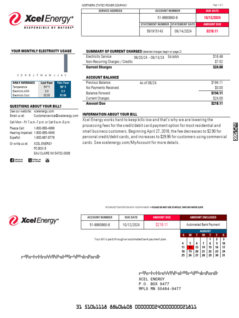 Monthly Electricity Bill Summary | PDF | Electricity | Power (Physics)