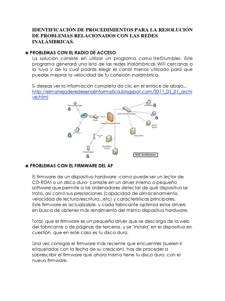 Identificación de Procedimientos para La Resolución de Problemas Relacionados Con Las Redes ...