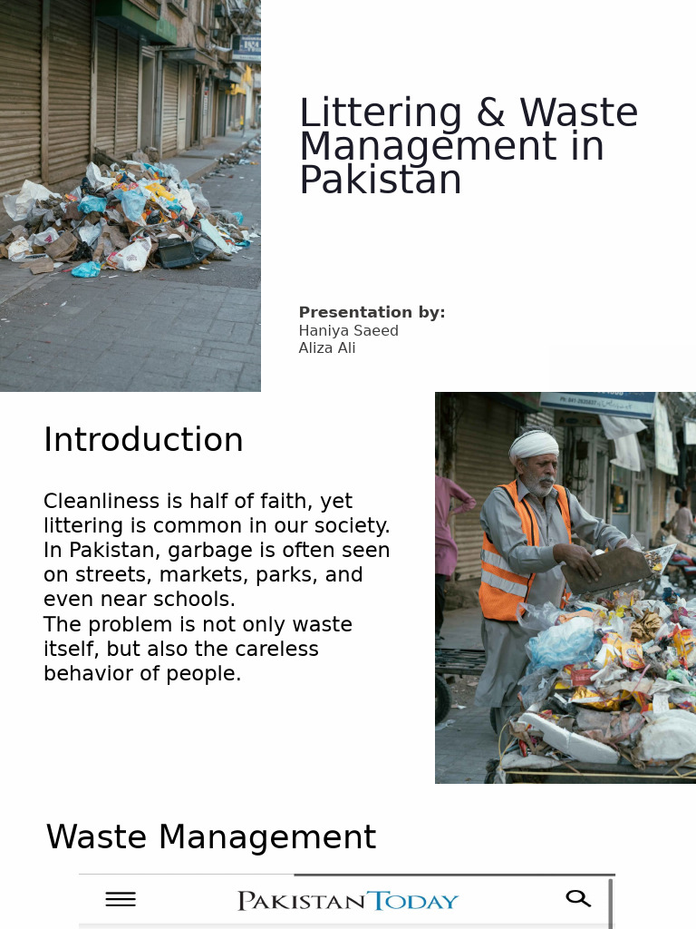 Littering and Waste Management in Pakistan | PDF