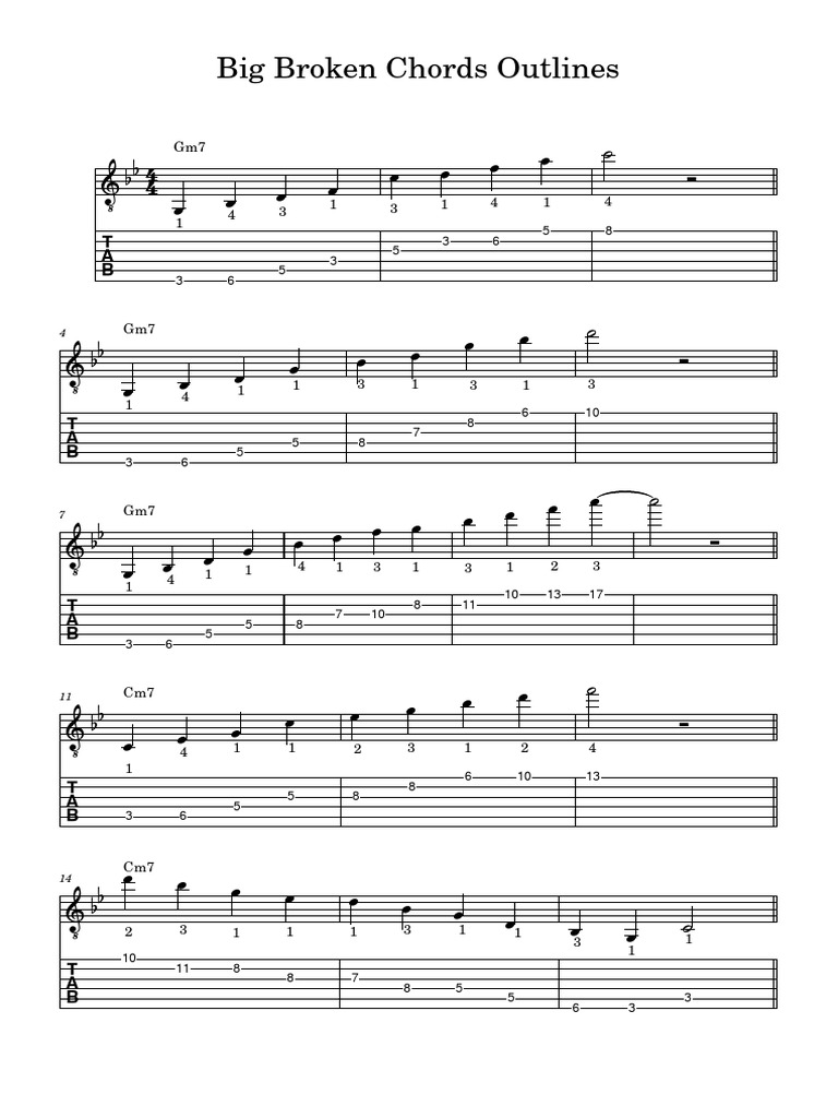 Big Broken Chords Outlines | PDF