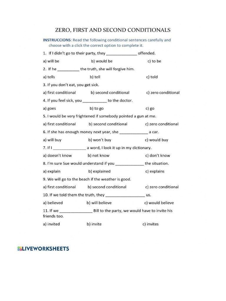 Conditionals 0,1,2 | PDF