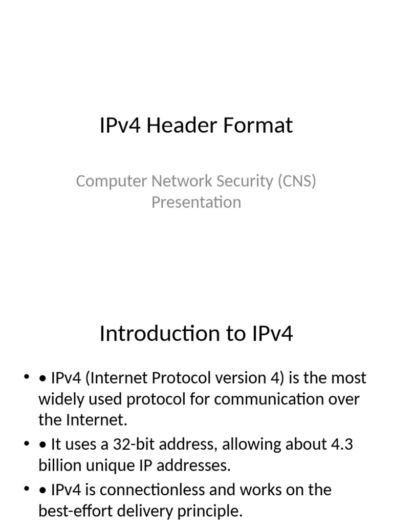 IPv4 Header Format Correct Diagram | PDF