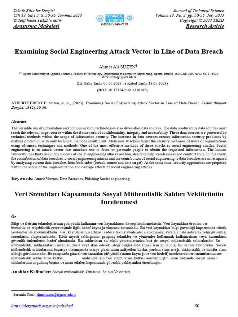 Examining The Social Engineering Attack Vector in The Line of Data ...