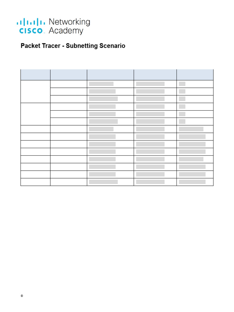 Packet Tracer Subnetting Guide | PDF | Ip Address | Computer Network