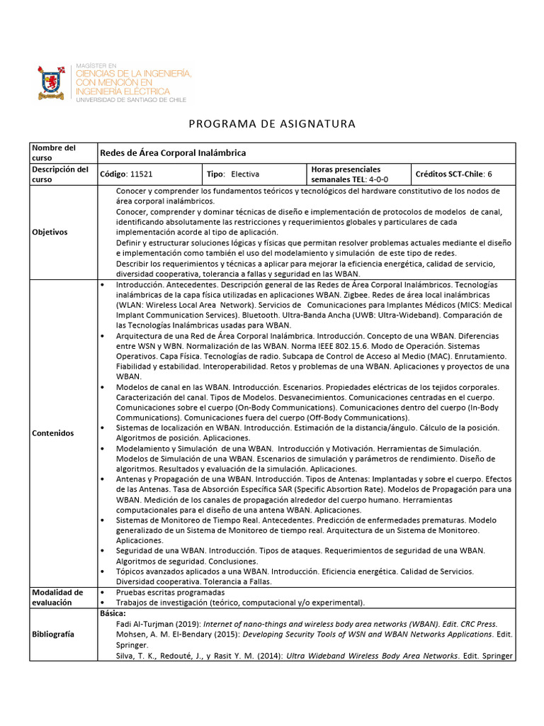 Prog. Redes de Area Corporal Inalambrica | PDF | LAN inalámbrico ...