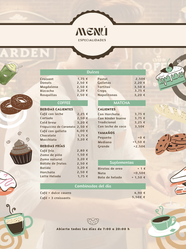 Menú Panadería y Cafetería Dulce Rosa y Beige-2 | PDF
