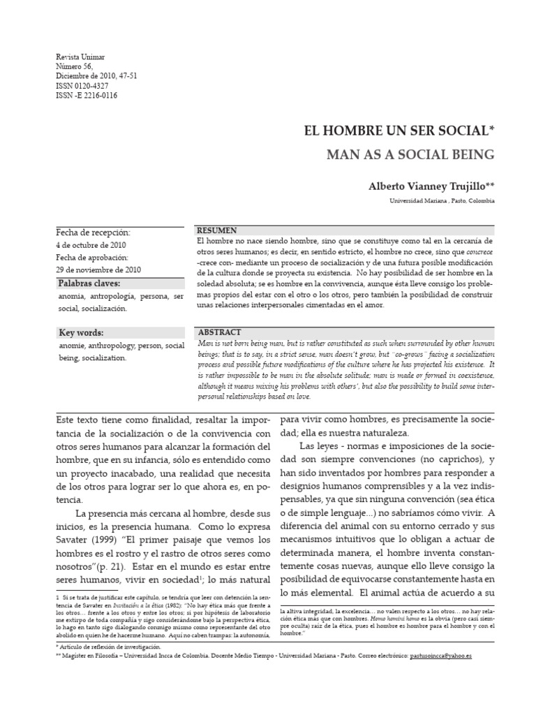 3.2.el Hombre Un Ser Social | PDF | Homo Sapiens | Amor