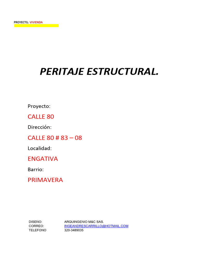 Peritaje Estructural de Vivienda en Bogotá | PDF | Rigidez | Hormigón