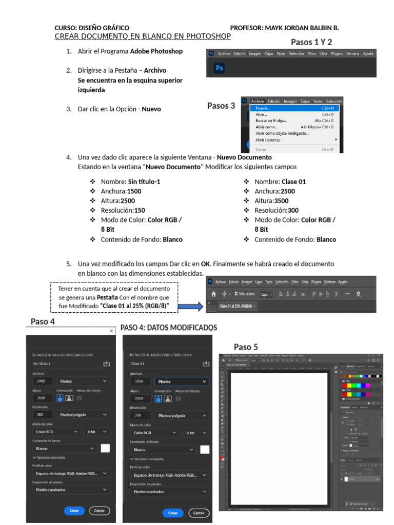 Crear Documento en Blanco en Photoshop | PDF