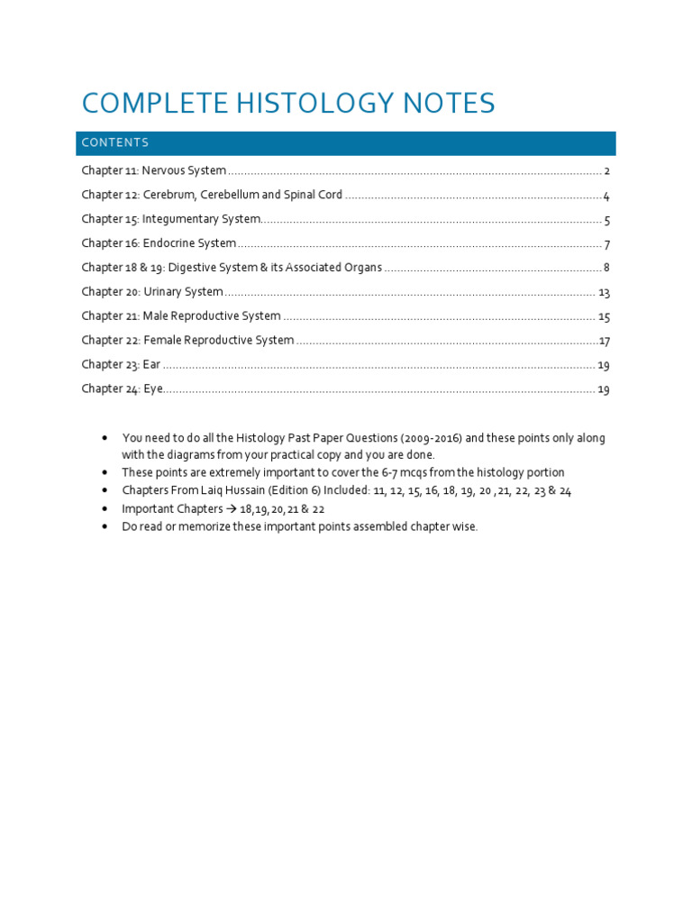 Essential Histology Study Guide | PDF | Ovary | Neuron