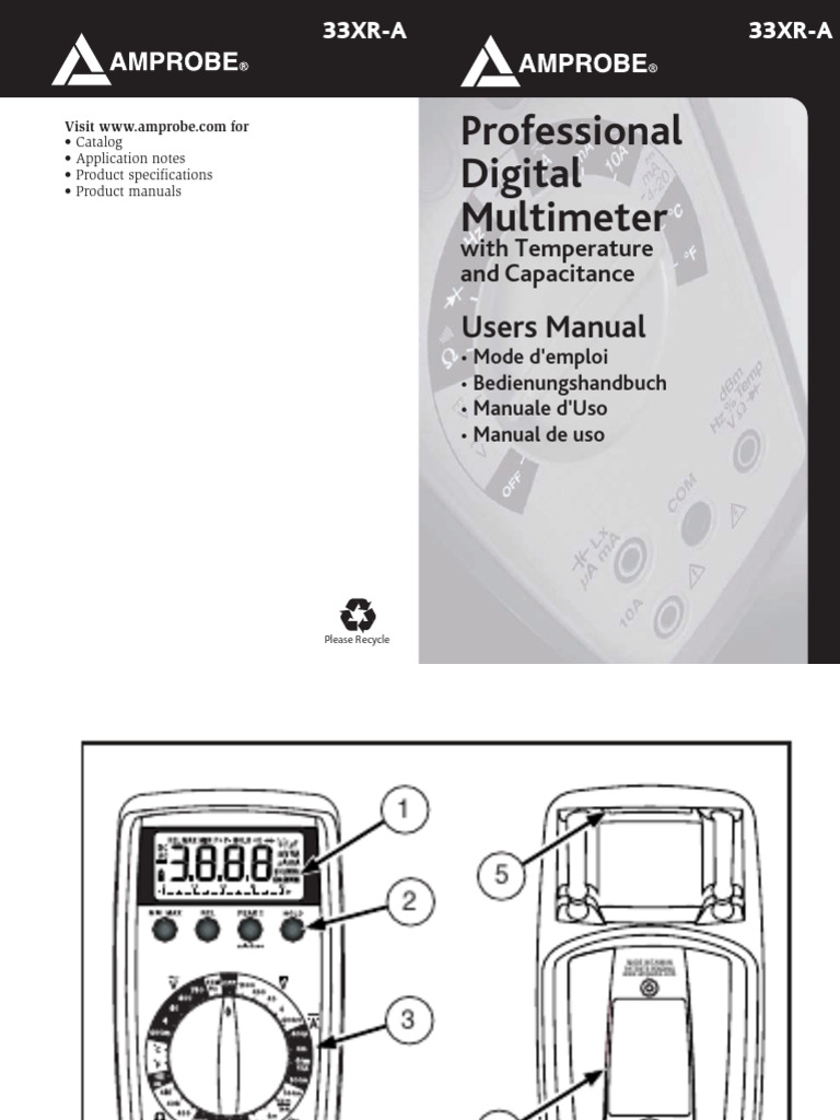 Amprobe-Meterman 33XR-A Manual 0713 | PDF | Fuse (Electrical ...