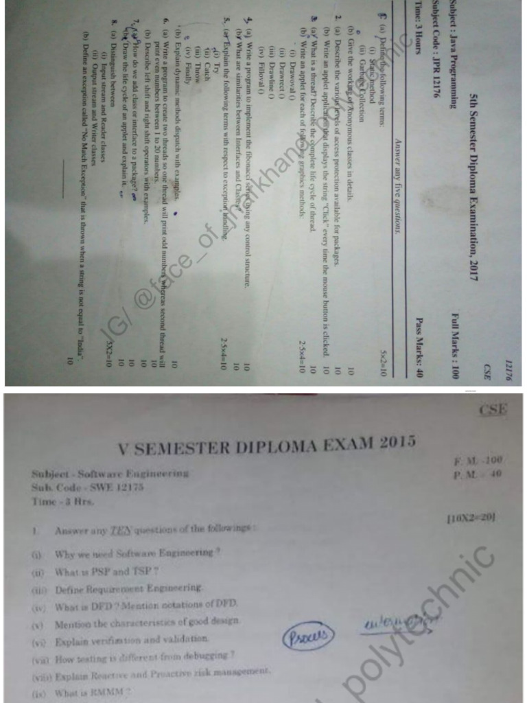 5th Sem Previous Year Question | PDF