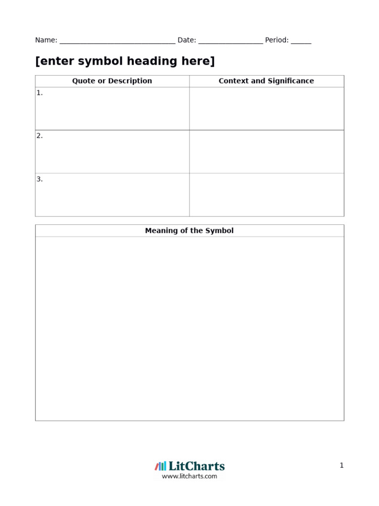 Blank Symbol Analysis Organizer | PDF