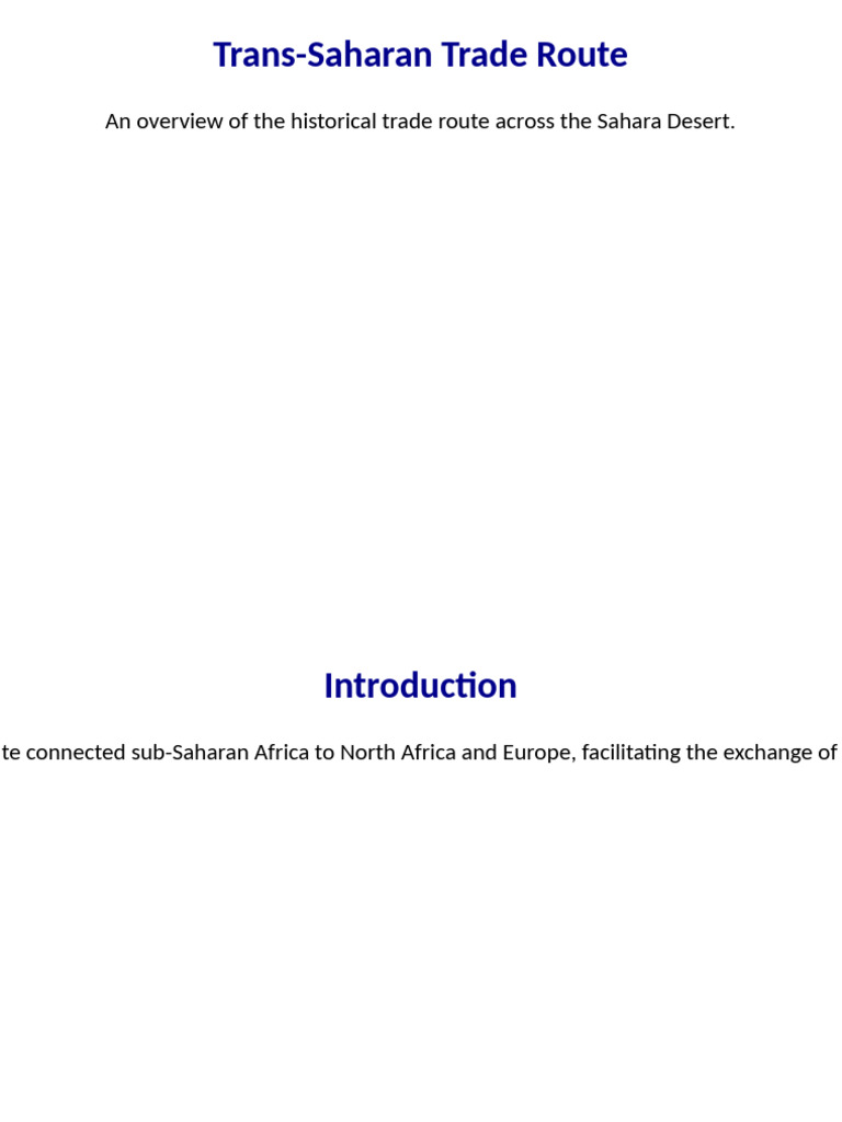 Trans Saharan Trade Route Presentation Updated (2) 2 | PDF