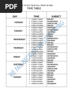 CXC 2026 Study Timetable | PDF