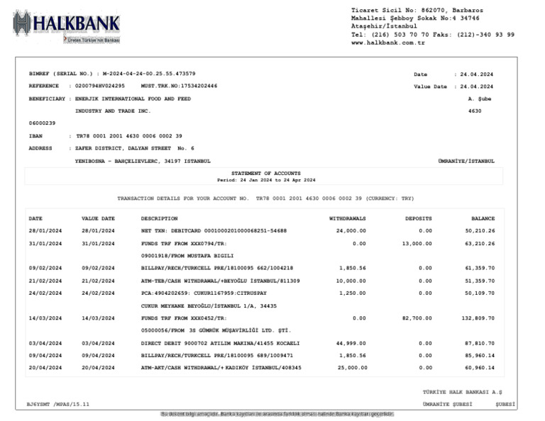 Account Statement: January-April 2024 | PDF | Accounting | Corporate Jargon