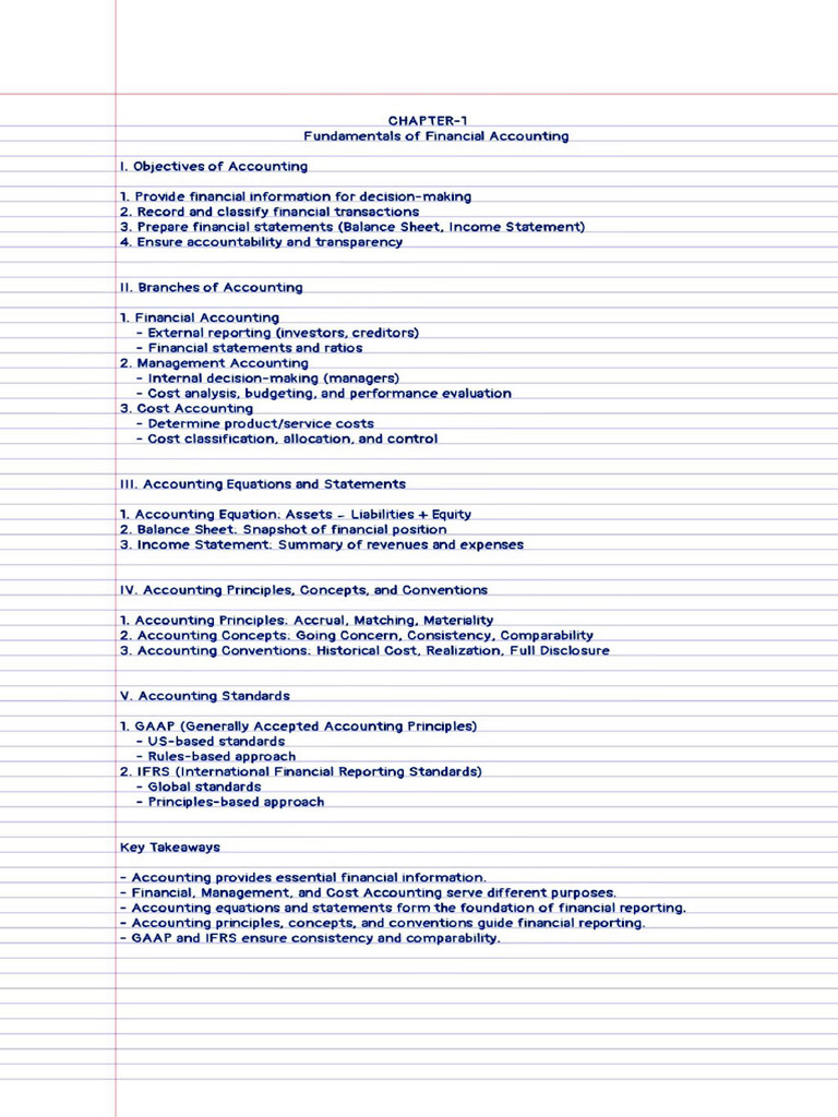 Important Notes Financial Accounting and Analysis | PDF