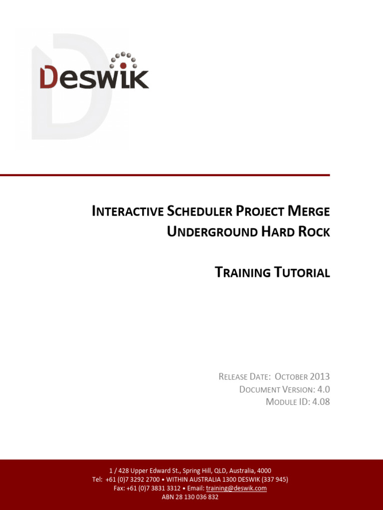 Deswik Interactive Scheduler Tutorial | PDF | Computer Aided Design ...