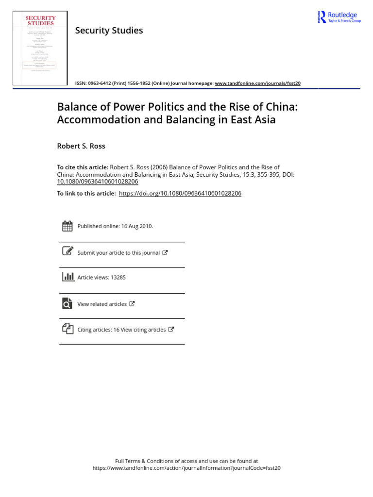 China’s Rise and East Asia’s Response | PDF | Polarity (International ...