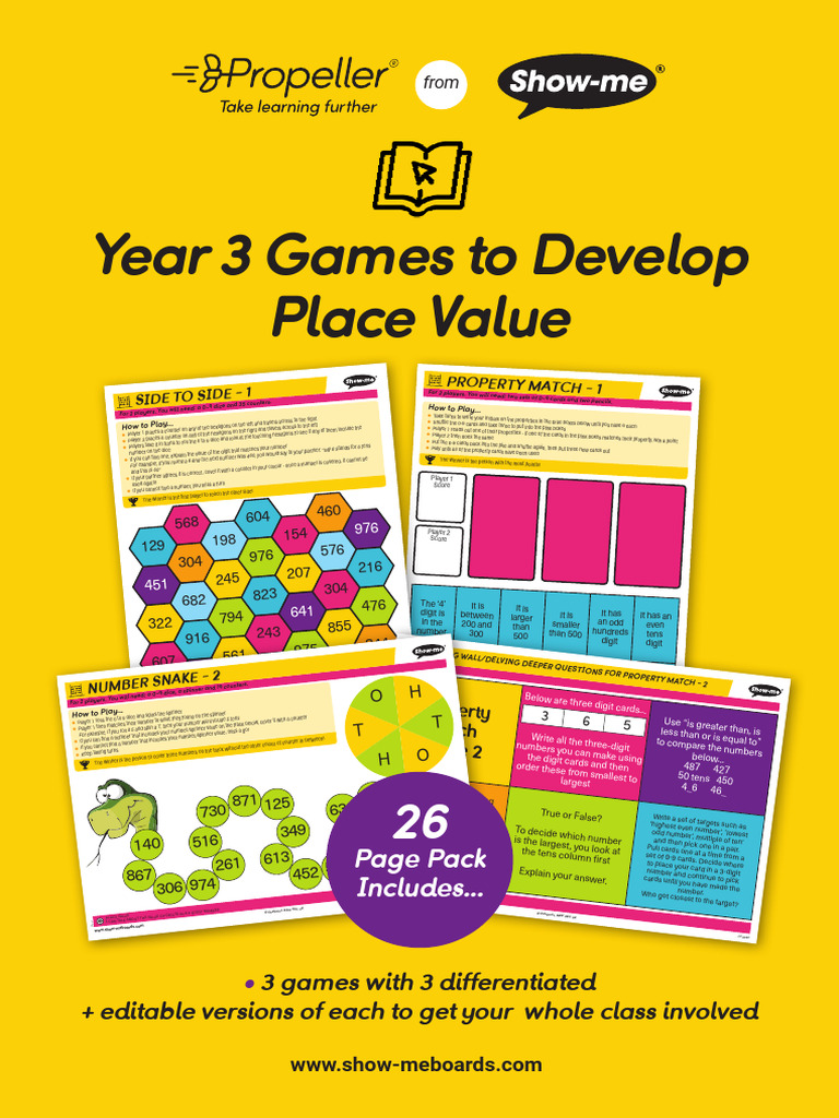 MT0132 DDGEBOOK3 Year 3 Games To Develop Place Value KS2 New Ppmawf | PDF