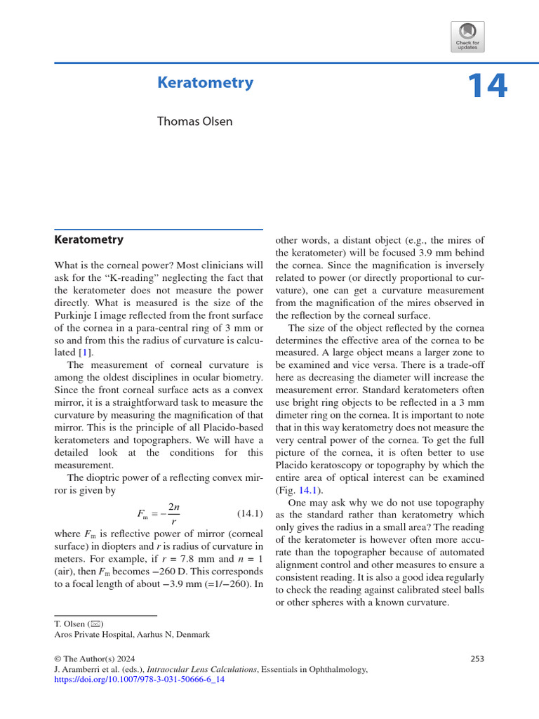 Understanding Keratometry Basics | PDF | Cornea | Optics