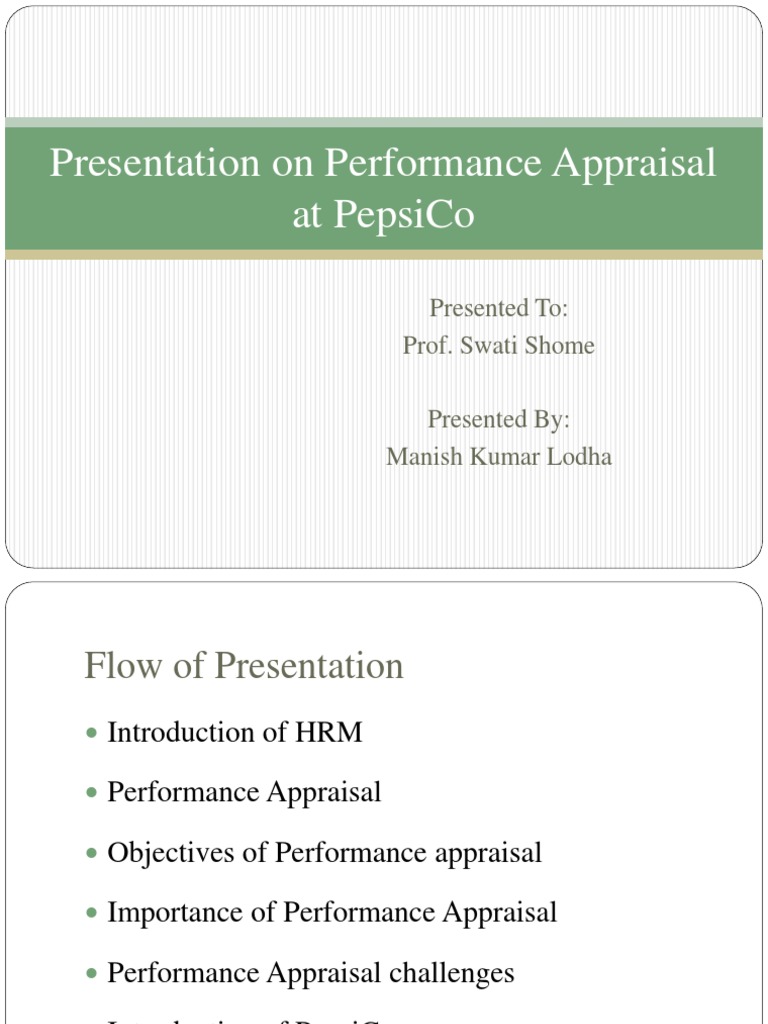 Performance Appraisal Challenges at PepsiCo | PDF | Performance ...