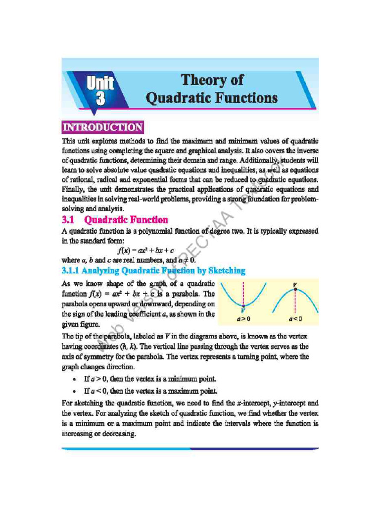 11th Class Mathematics Punjab Board Book Chapter 3 | PDF