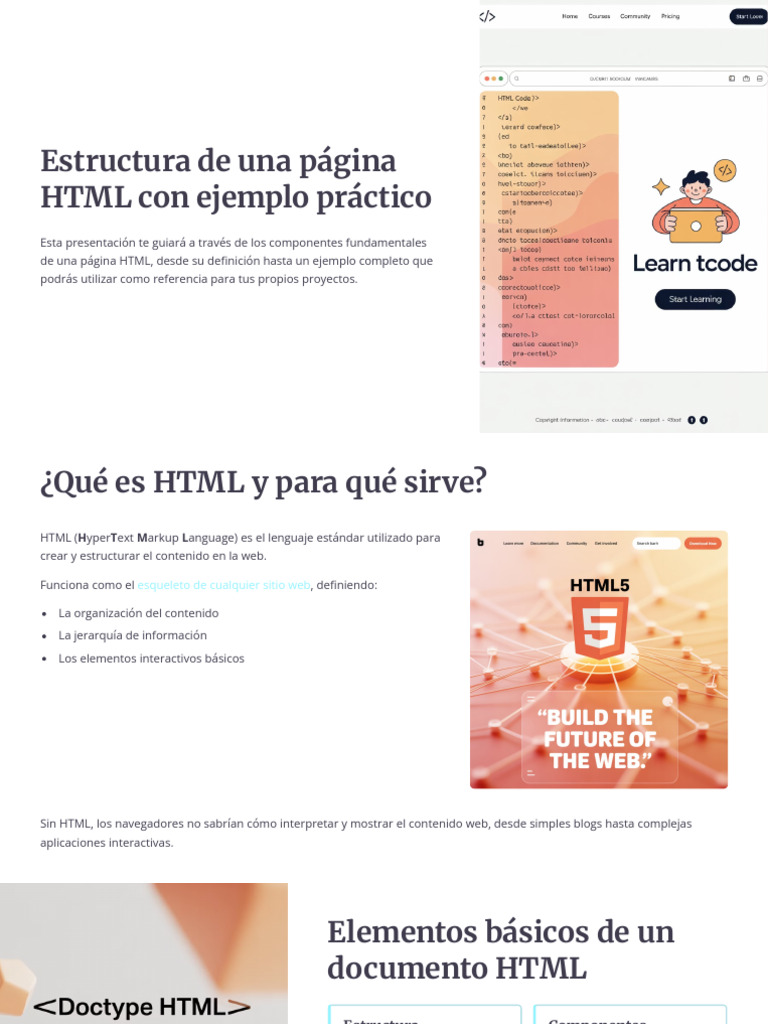 Estructura de Una Pagina HTML Con Ejemplo Practico | PDF | HTML | Red mundial