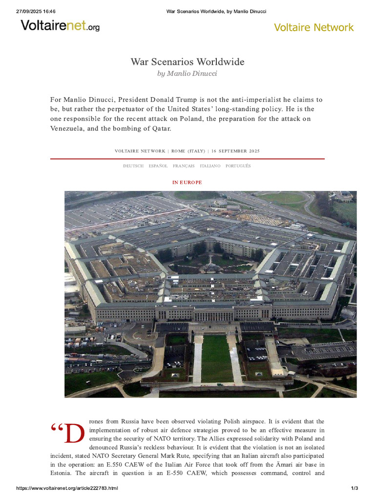 War Scenarios Worldwide, by Manlio Dinucci | PDF