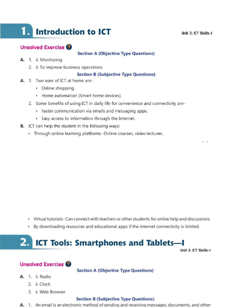 ICT Skills Question Answer | PDF