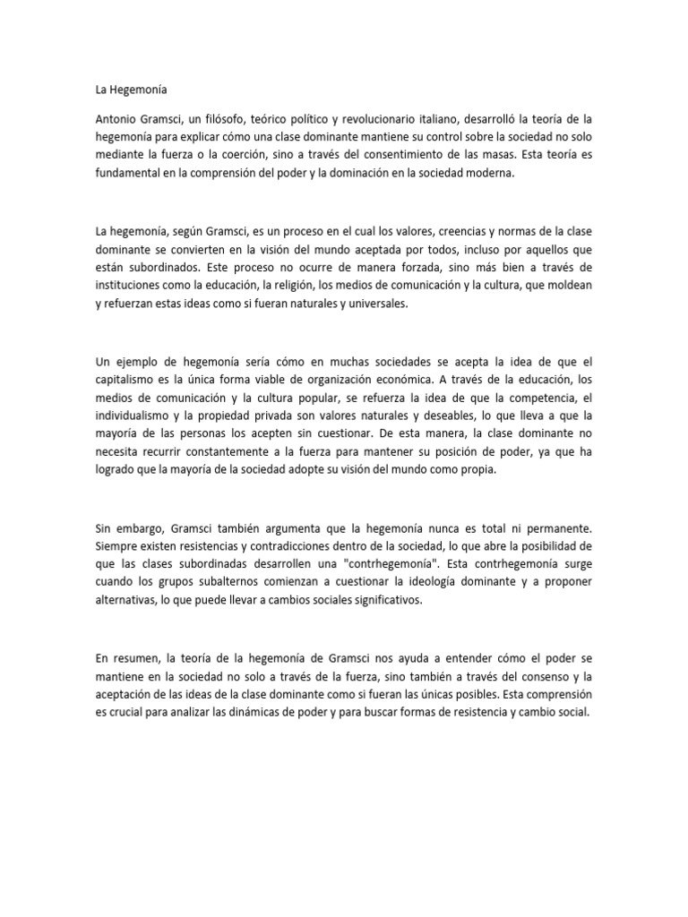 La Hegemonía | PDF