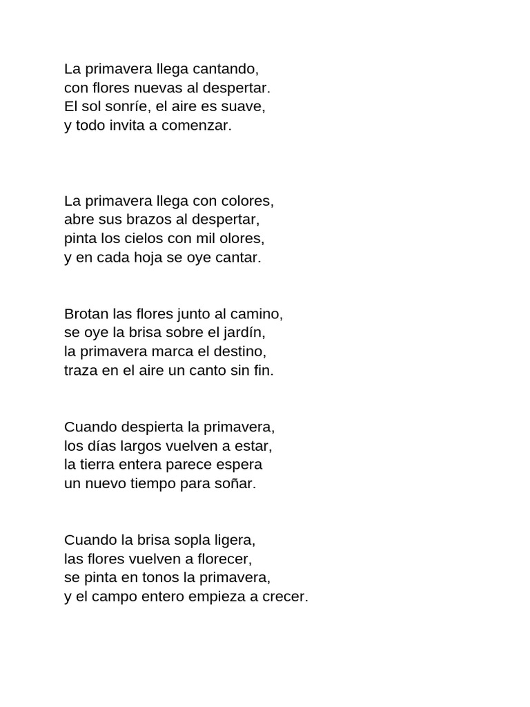 Poemas largos sobre la primavera | PDF