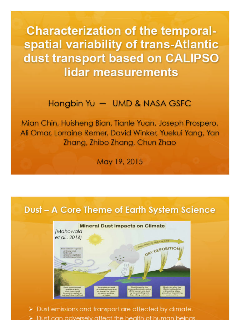 Trans-Atlantic Dust Transport Analysis | PDF | Particulates | Earth ...