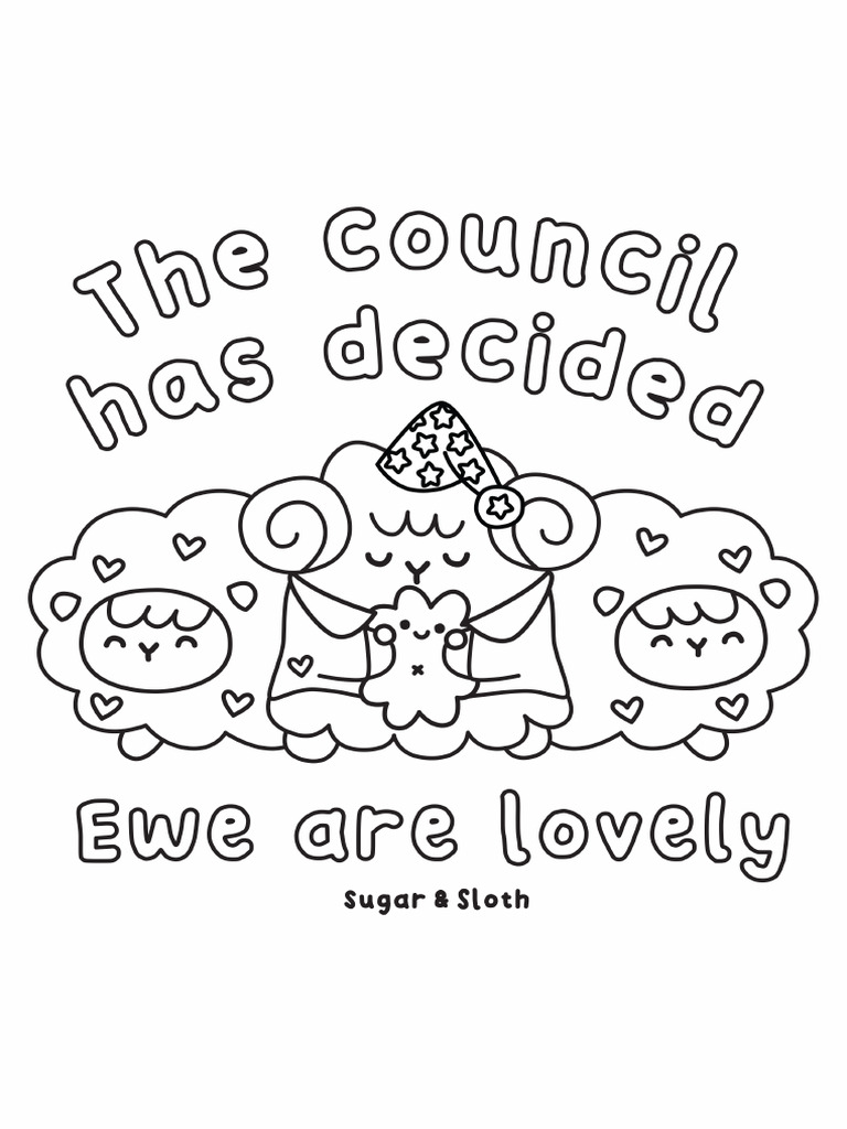 Sleepy Sheep Colouring Sheet | PDF