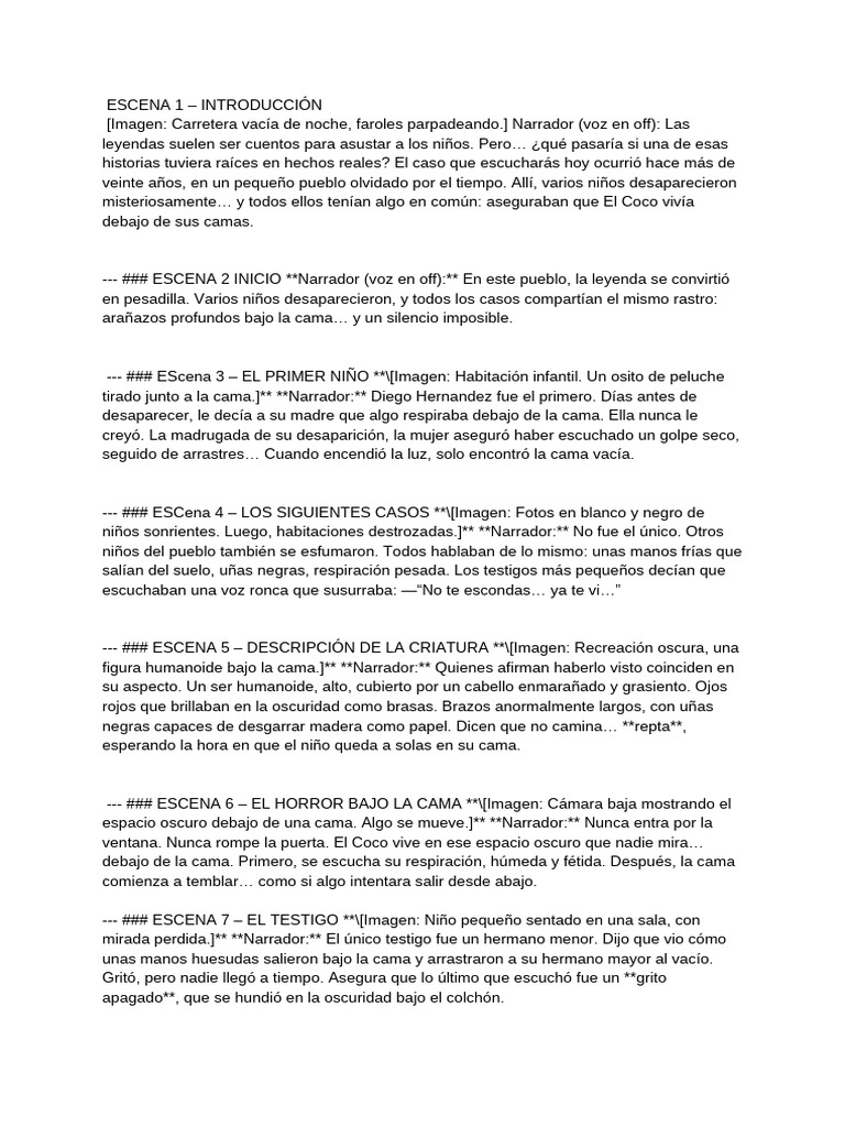 Guión El Coco | PDF