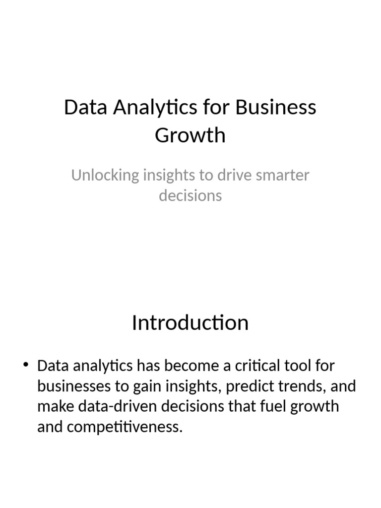 Data Analytics Driving Business Growth | PDF