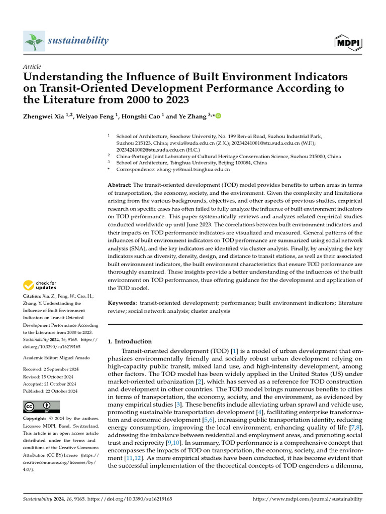 Understanding The Influence of Built Environment Indicators On Transit ...