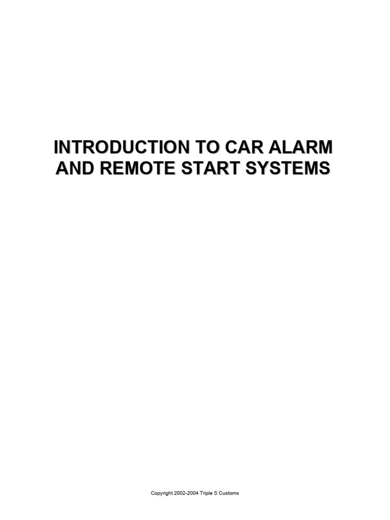 CarTips - Introduction To Alarms | PDF | Security Alarm | Electrical ...