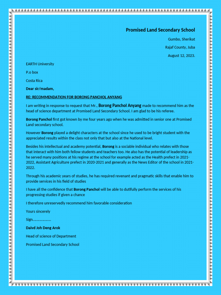 Promised Land Secondary School | PDF